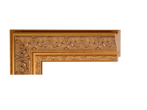 2 1/4" Embossed Gold Picture Frame Moulding, Frame Molding. MO78998 Gold IV