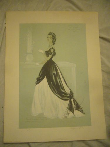 Black and White Ball Gown Vintage print signed by virginia fisher