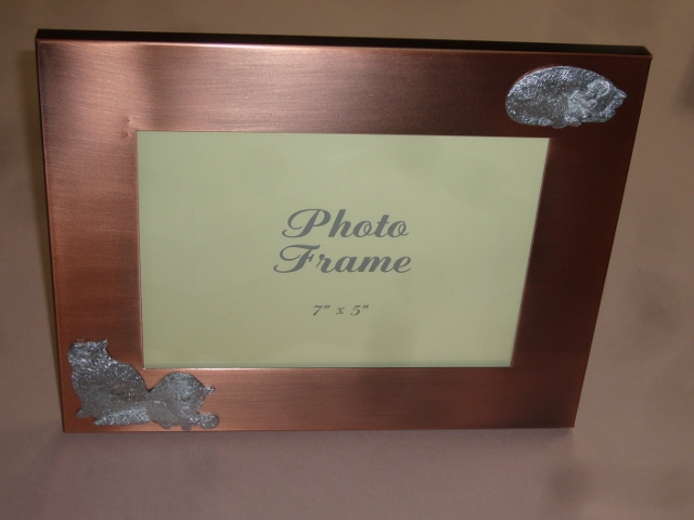 Copper Metal Photo Frame Cat