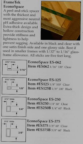 Picture Frame Spacer 1/16" to 1/4"
