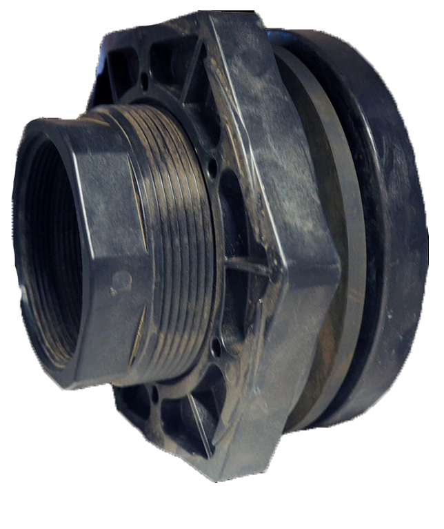 4" Poly Bulkhead / Tank Fitting with EPDM Gasket