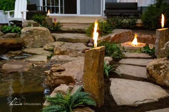Aquascape - FIRE AND WATER BASALT COLUMN TORCH - 58101