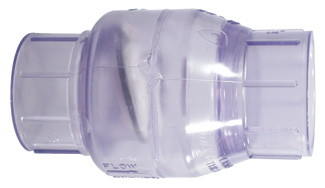Clear PVC Swing Check Valve - 2" Slip x 2" Slip