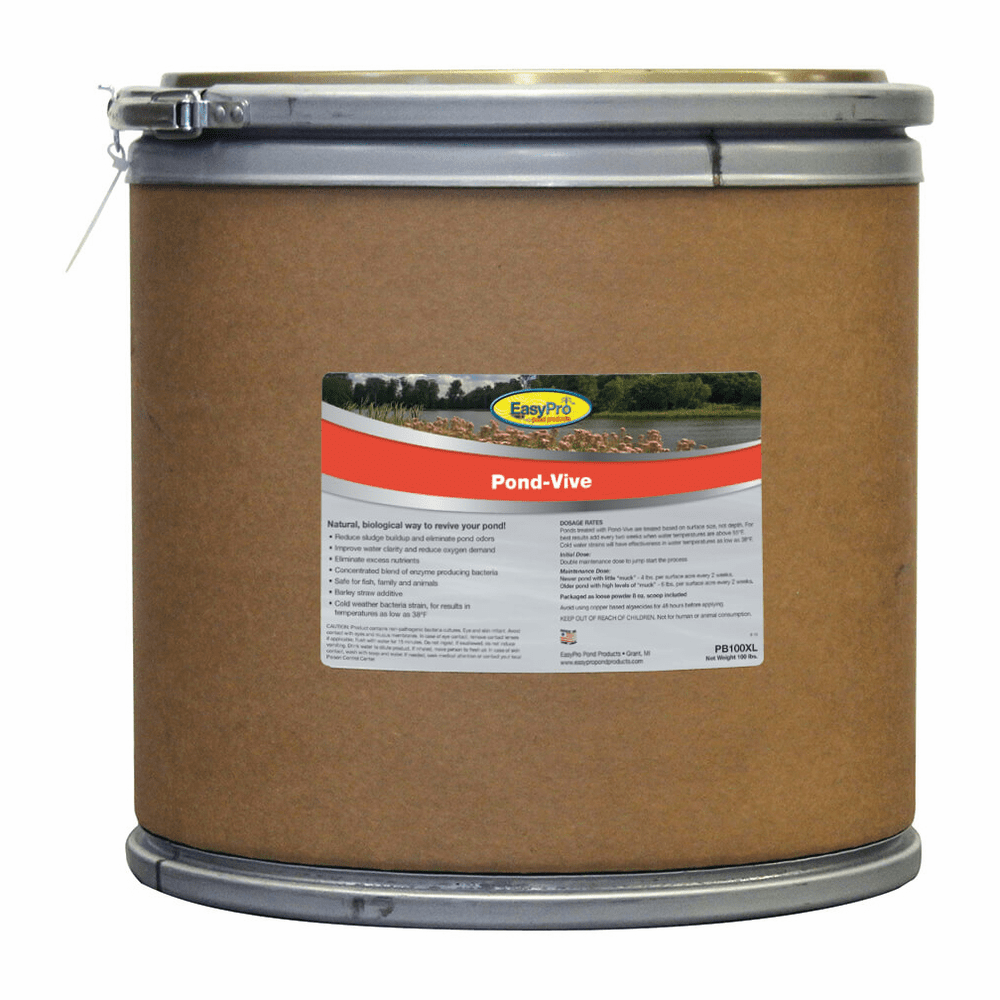 EasyPro - Pond-Vive Bacteria X 100 lb. Drum Bulk - Loose powder with 8 ...