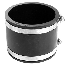 Flexible Rubber Coupling with Hose Clamps - 1-1/2" x 1-1/2"