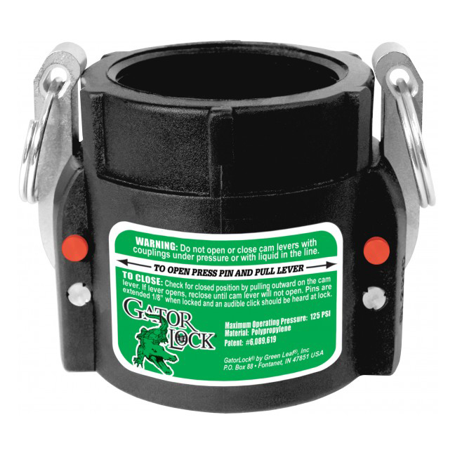 Gator Lock (D) Series - Female Coupler - 1-1/2" Female Thread - Locking