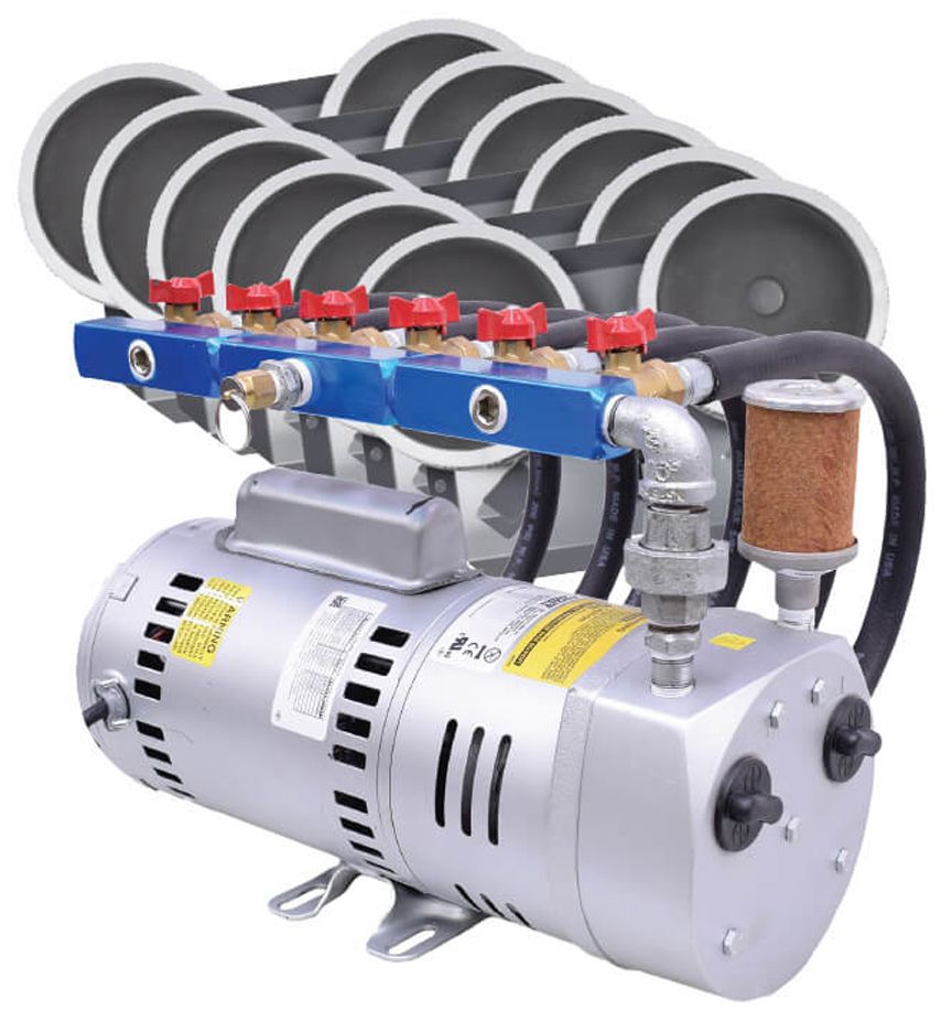 High Volume Rotary Vane Pond Compressor Kit -1 HP - NO Tubing - PA100A