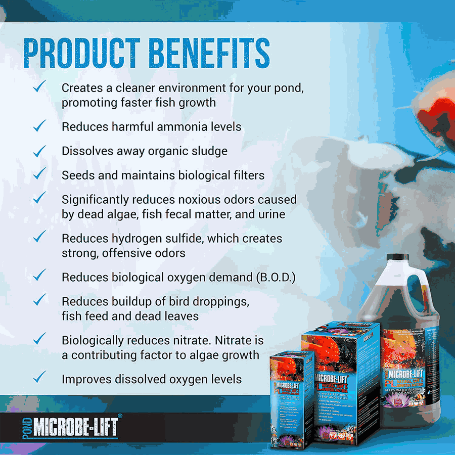 Microbe-Lift PL - #1 Beneficial Pond Bacteria - 128oz (Gallon) - 10PLG ...