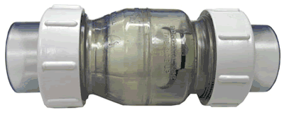 True Union Swing Check Valve - Clear - 2" Slip