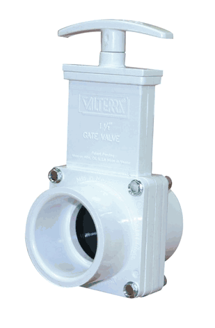 Valterra - Knife (Gate) Valve - White - PVC - 1-1/2"