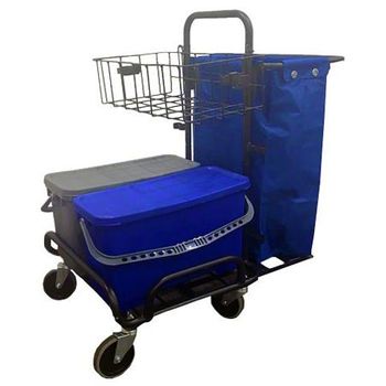 Compact Mop Cart w/ Two Buckets Side-by-SideCommercial Mops, Buckets & Misc