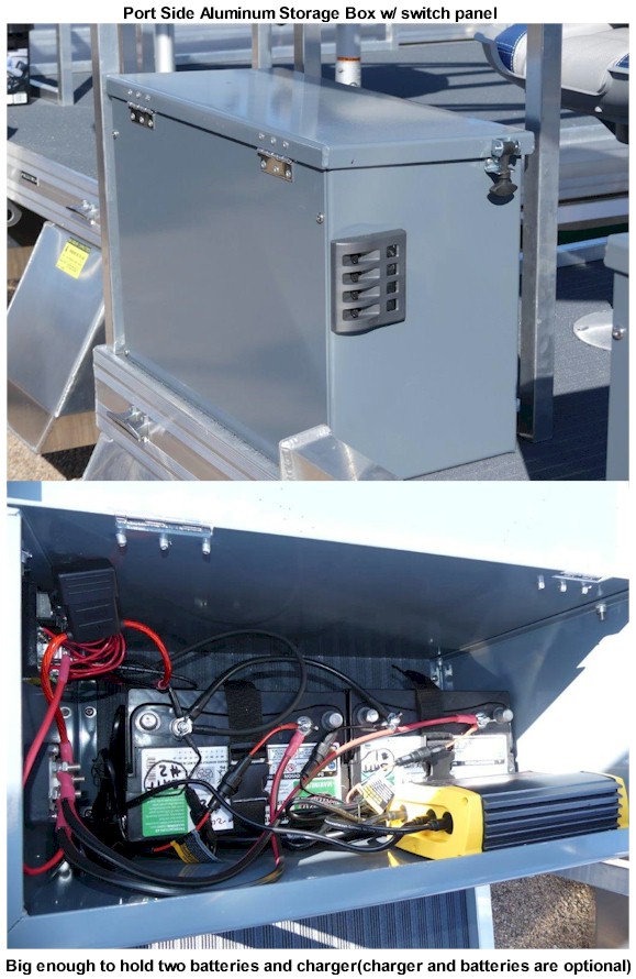 Aluminum Storage Box is Port side w/ switch panel