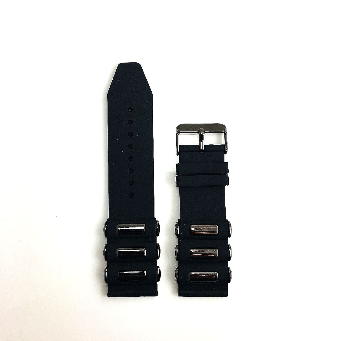 Seiko Compatible All Black 26mm Rubber Silicone Bullets Style ...