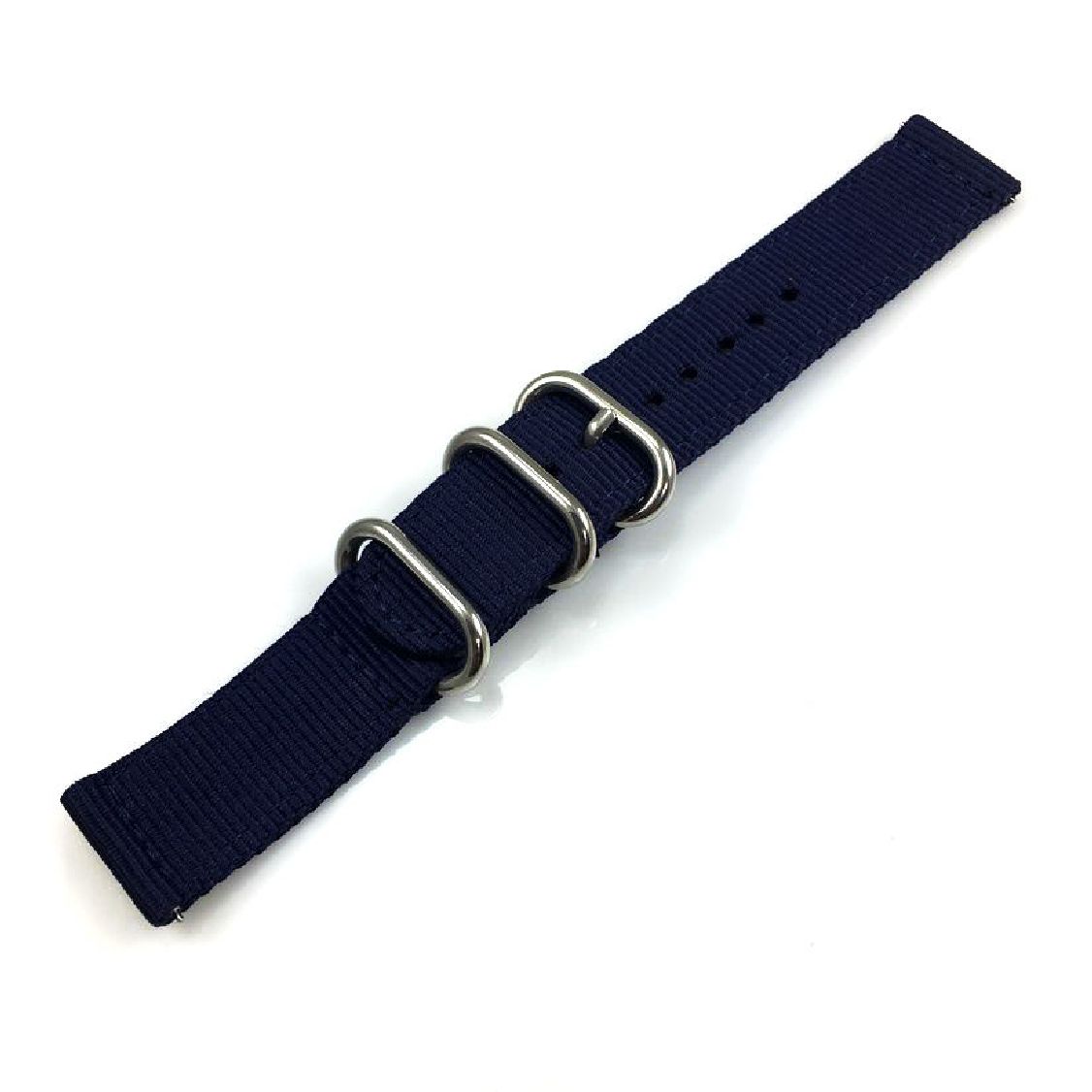 Dark Blue Nylon 22mm Watch Band Strap Army Military Ballistic Silver ...