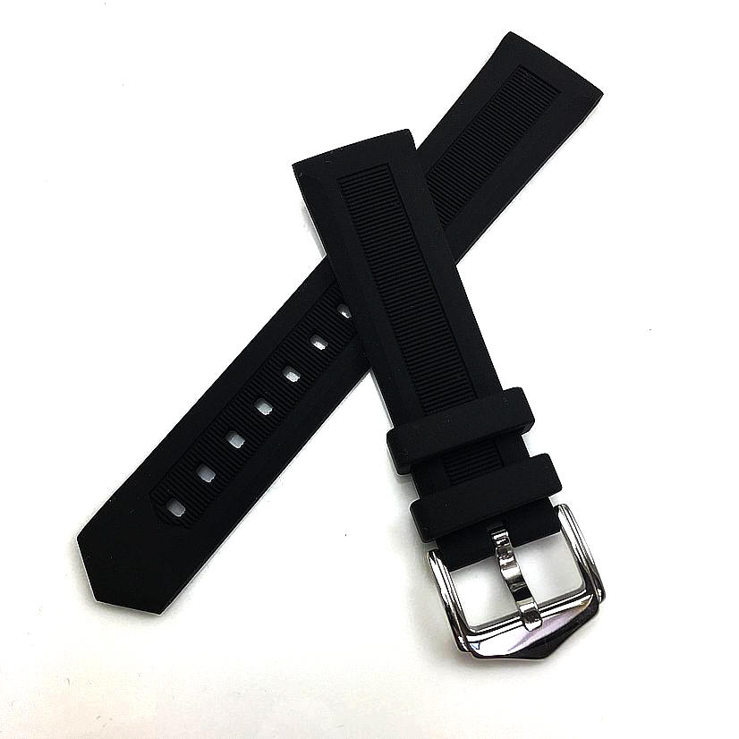 Black Silicone 28mm Replacement Watch Band Strap #4411
