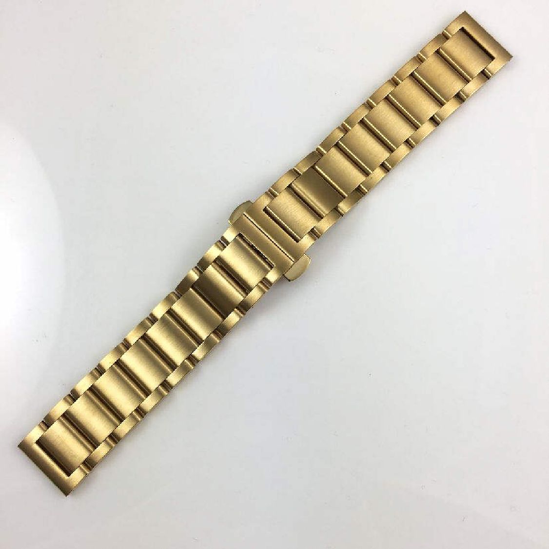 Seiko Compatible Gold Tone Brushed Steel Replacement Watch Band Push ...