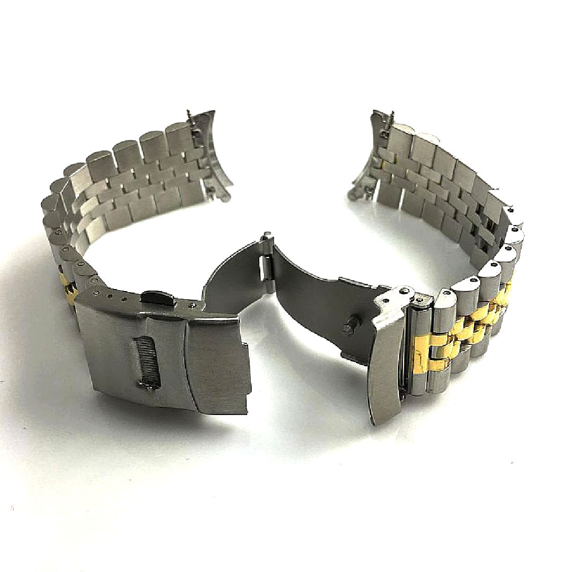 Seiko Compatible Metal Jubilee Style Two Tone Curved End Watch Band #7005