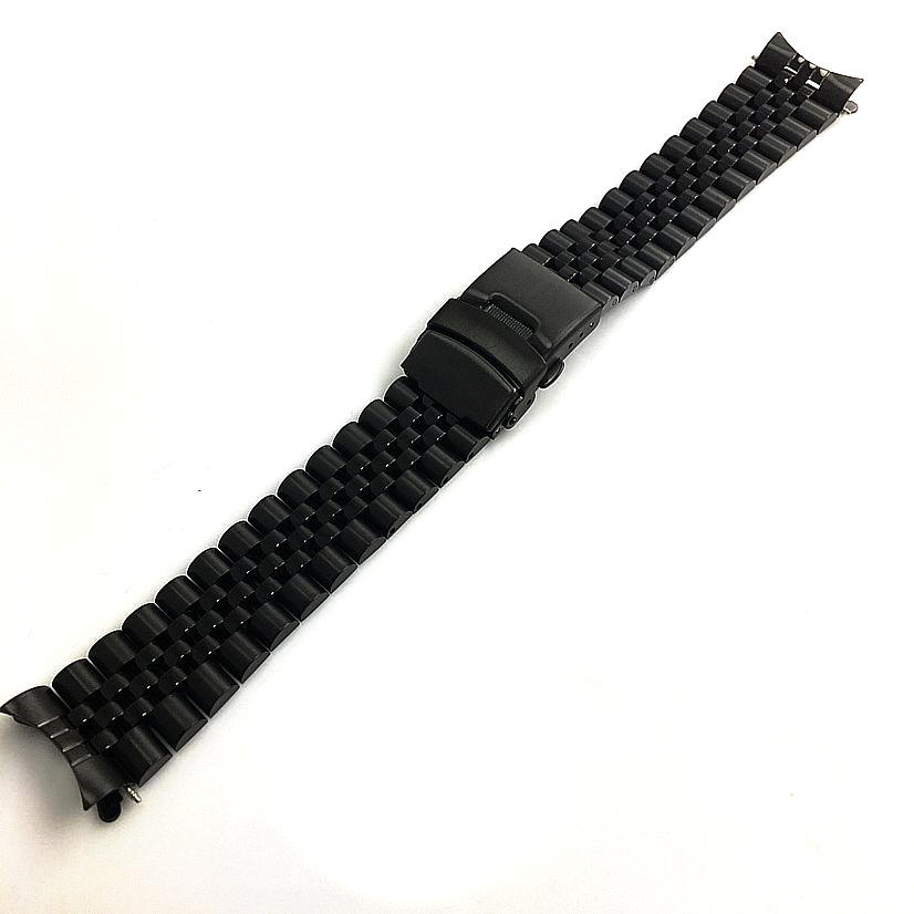 Fossil Compatible Metal Steel Jubilee Style Black Curved End Watch Band ...