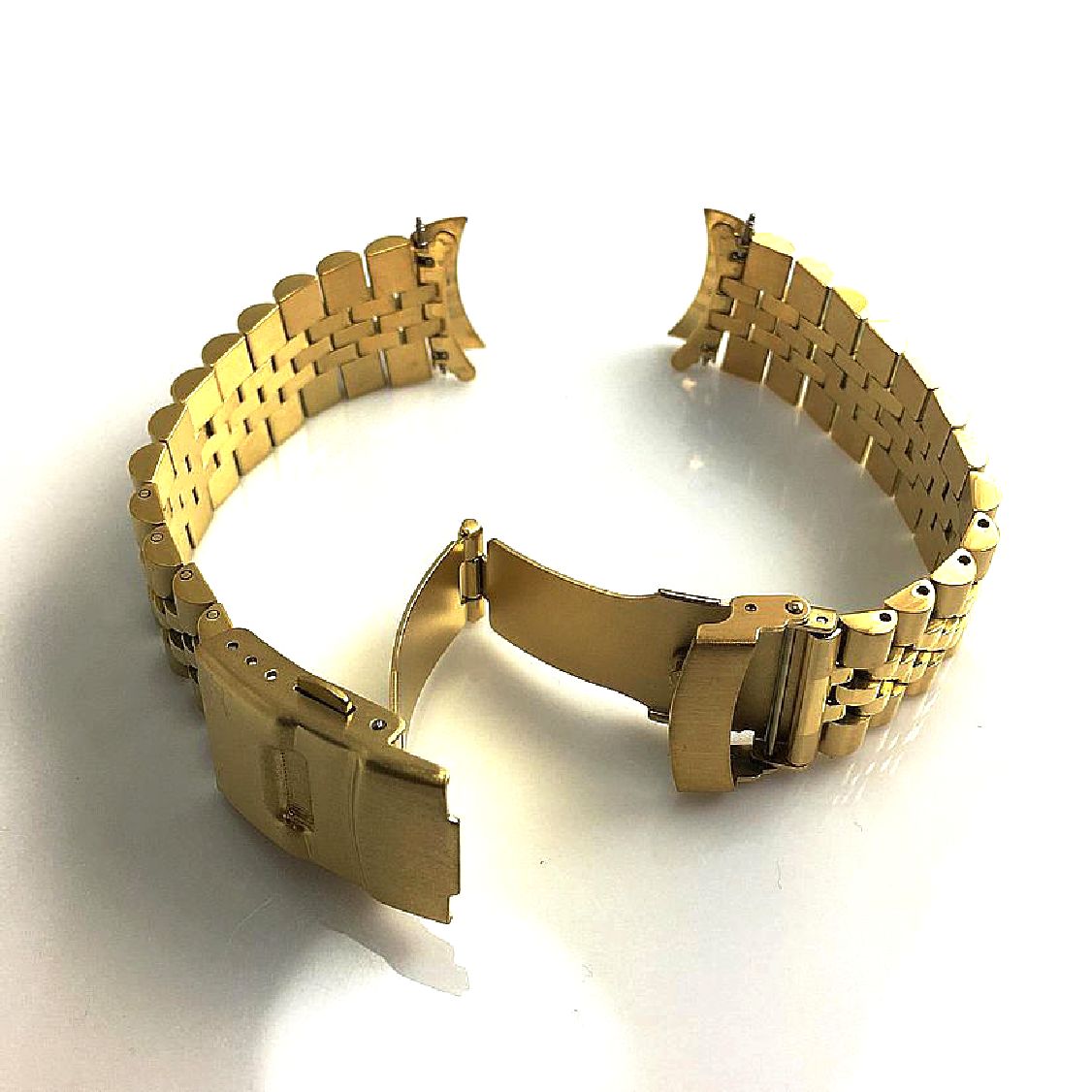 Longines Compatible Metal Jubilee Style Gold Tone Curved End Watch Band ...