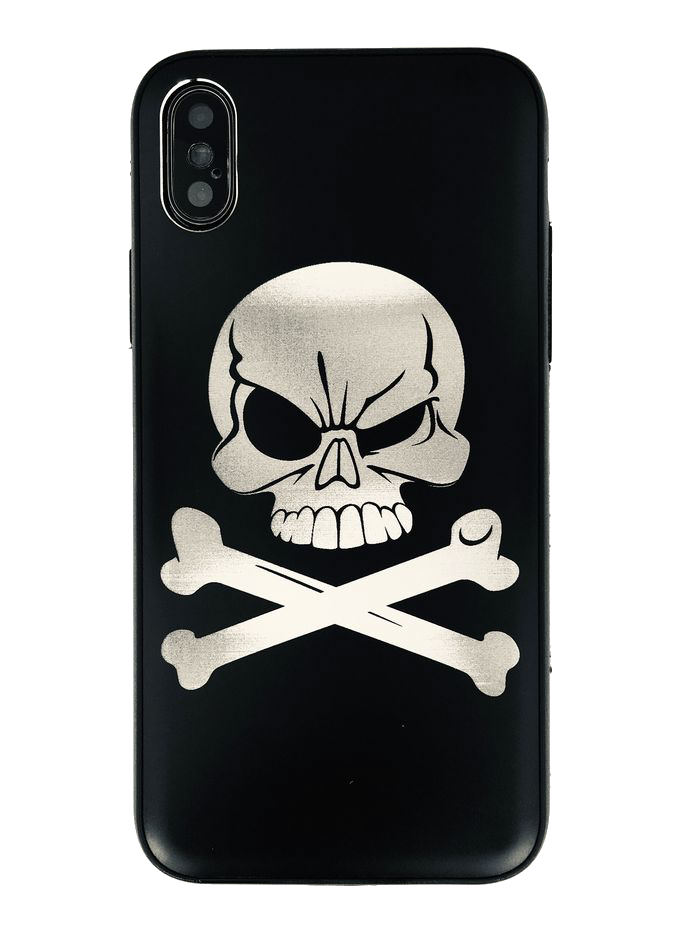 Black Iphone & Samsung Aluminum Metal Phone Case Cover Skull Death ...