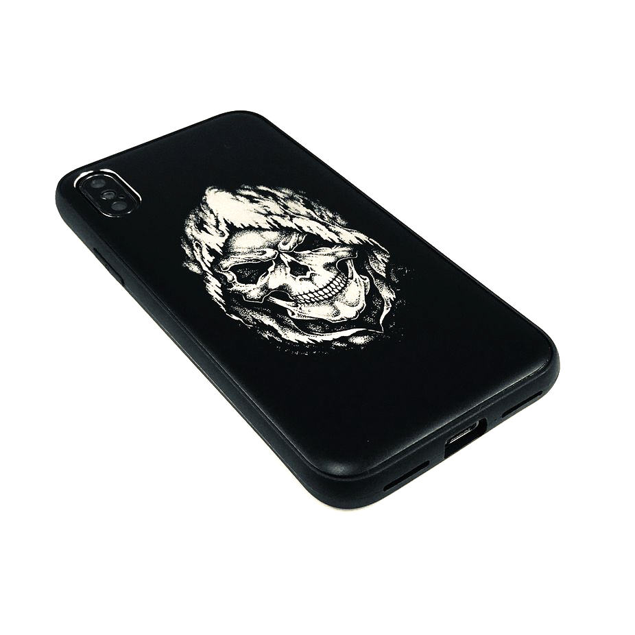 Black iPhone & Samsung Aluminum Metal Phone Case Cover Skull Grim ...