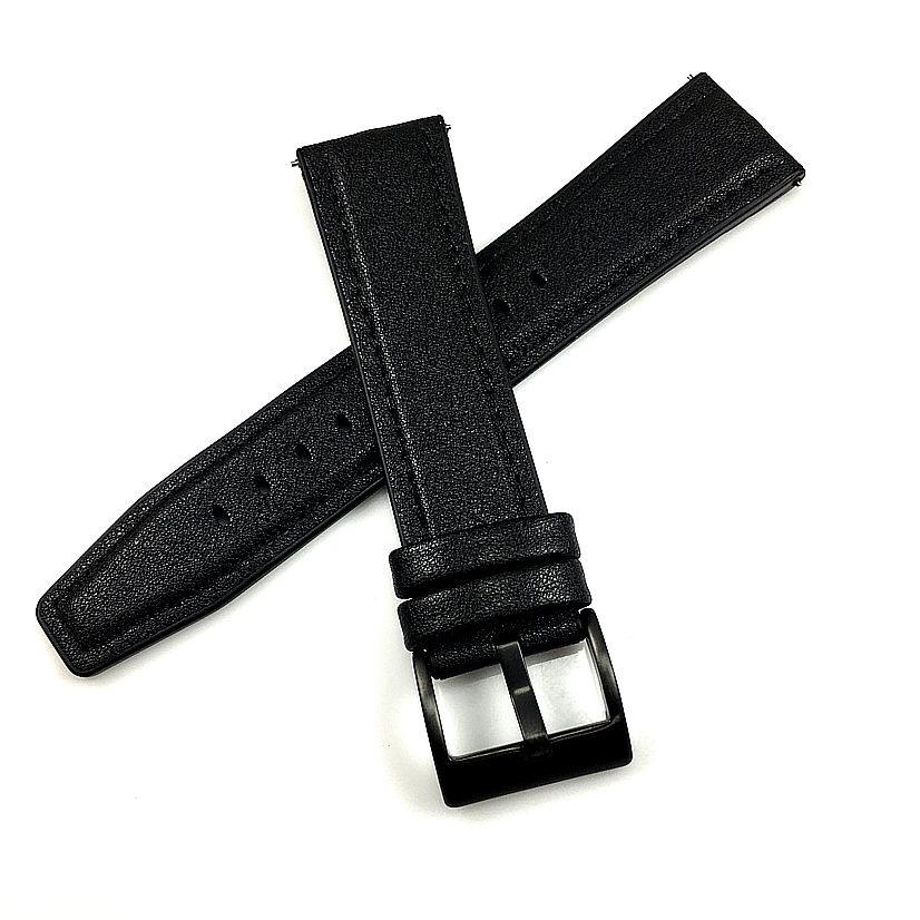 Invicta Compatible Black Leather Watch Strap Quick Release Band Black ...