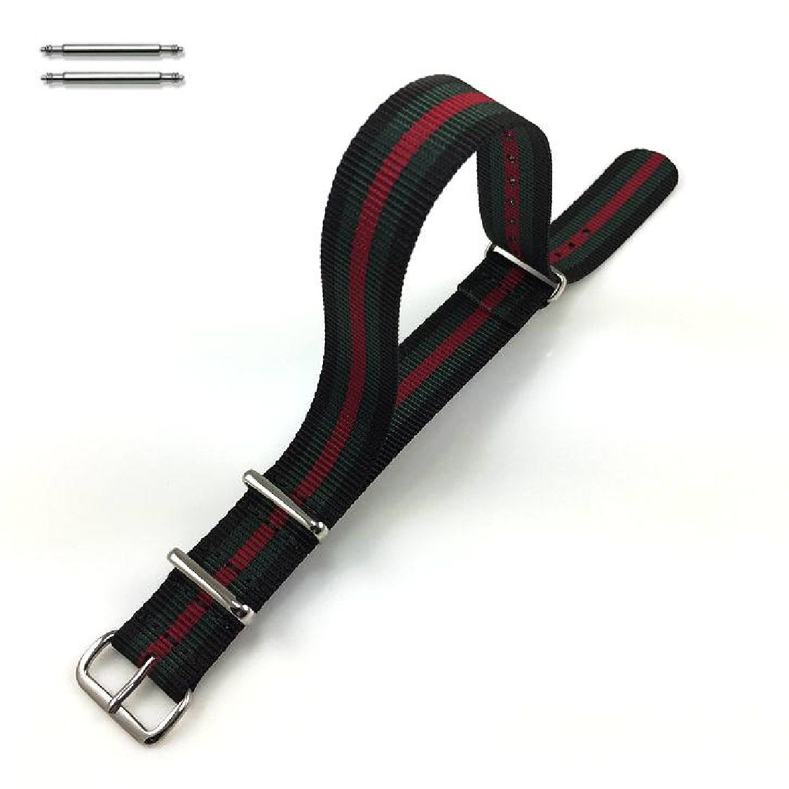 Longines Compatible Black Red Green Stripes One Piece Slip Through ...