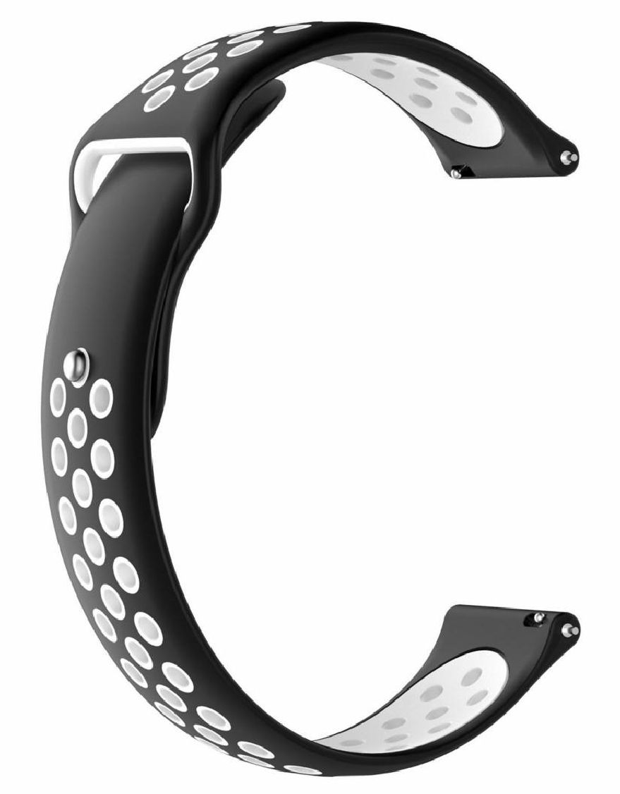 Black White Sport Silicone Replacement 20mm Watch Band Strap Quick ...