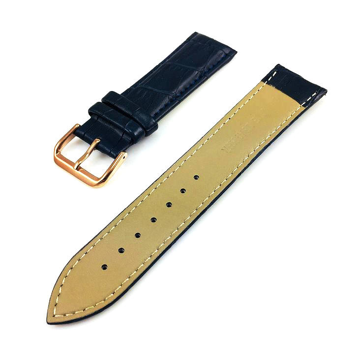 Longines Compatible Blue Croco Leather Replacement Watch Band Strap ...