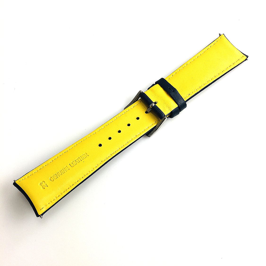 Raymond Weil Compatible Blue Yellow Sporty Curved End Leather ...