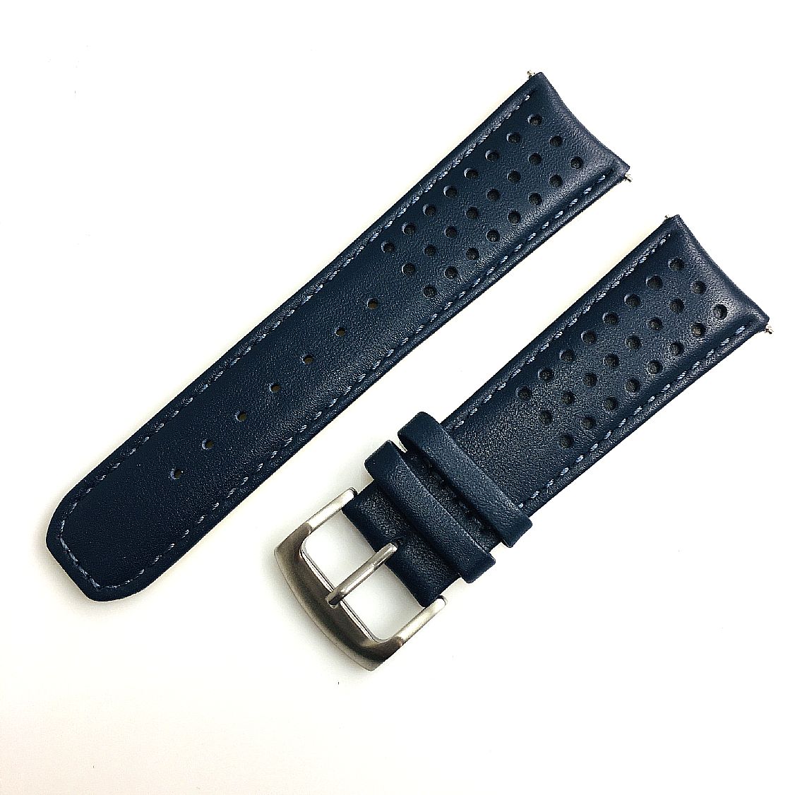 Movado Compatible Blue Yellow Sporty Curved End Leather Replacement ...
