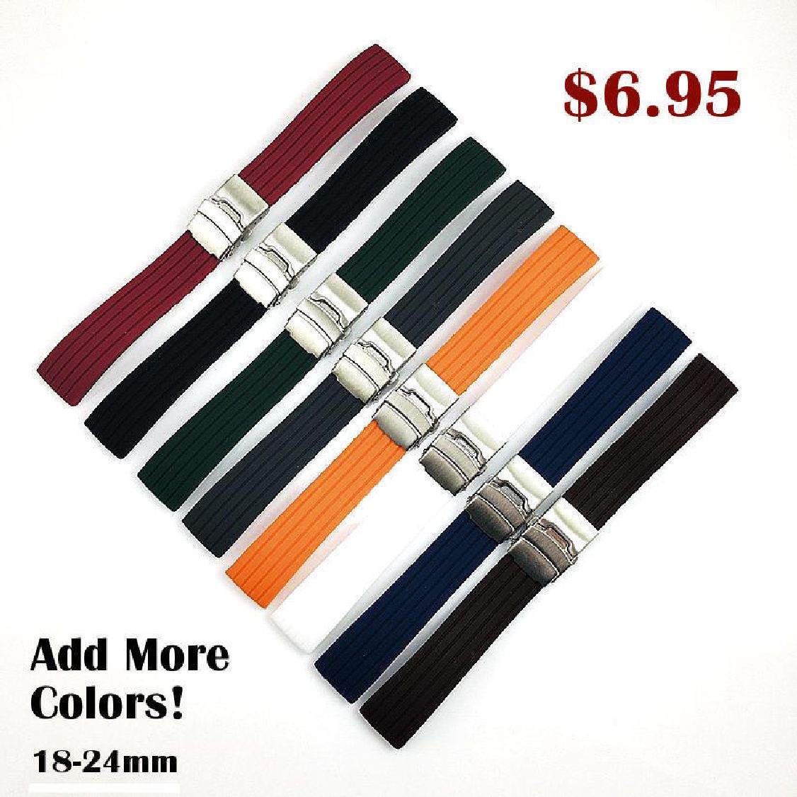 Longines Compatible Blue Rubber Silicone Replacement Watch Band Strap ...