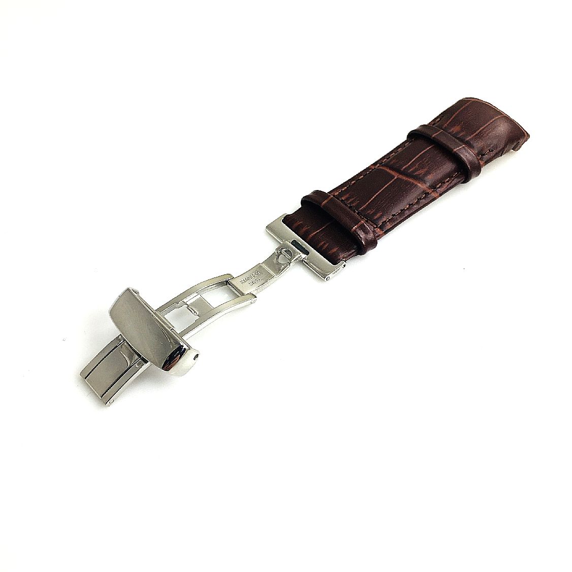 Longines Compatible Brown Curved End Croco Leather Replacement Watch ...