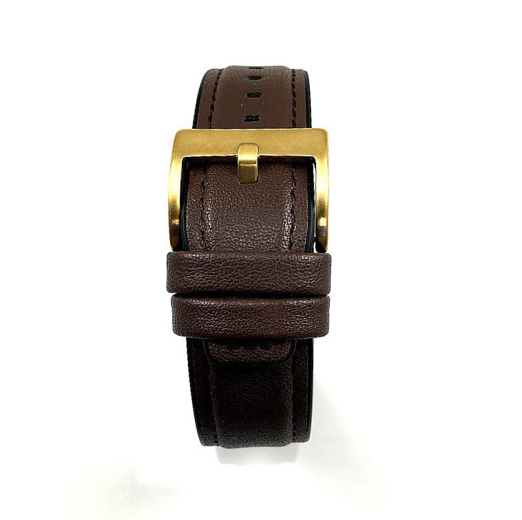Bulova Compatible Brown Leather Watch Strap Quick Release Band Gold ...