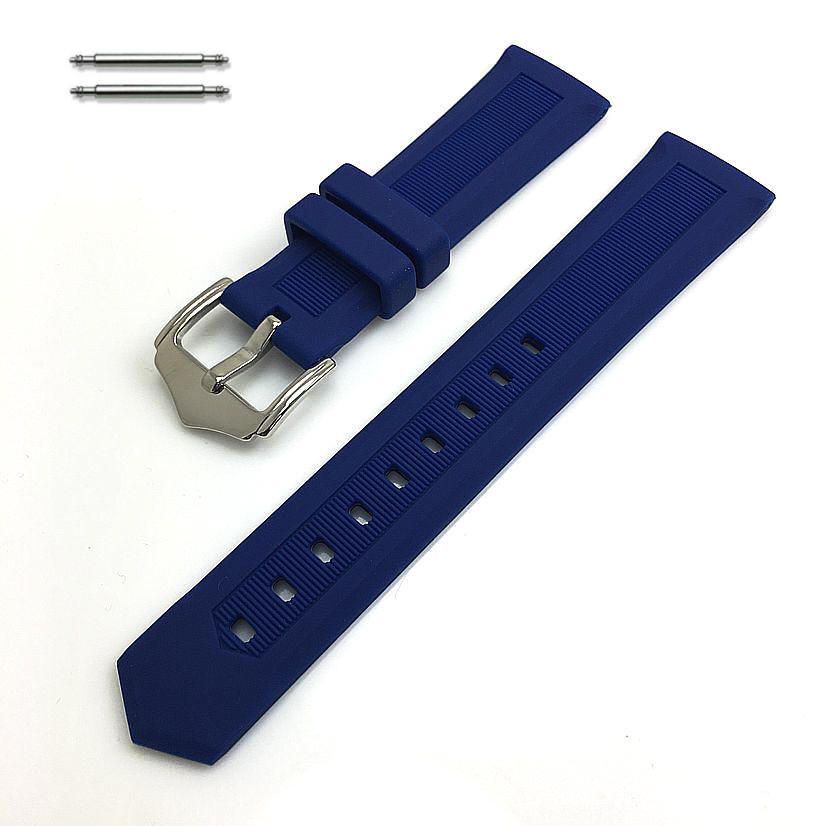 Bulova Compatible Blue Silicone Replacement Watch Band Strap #4413