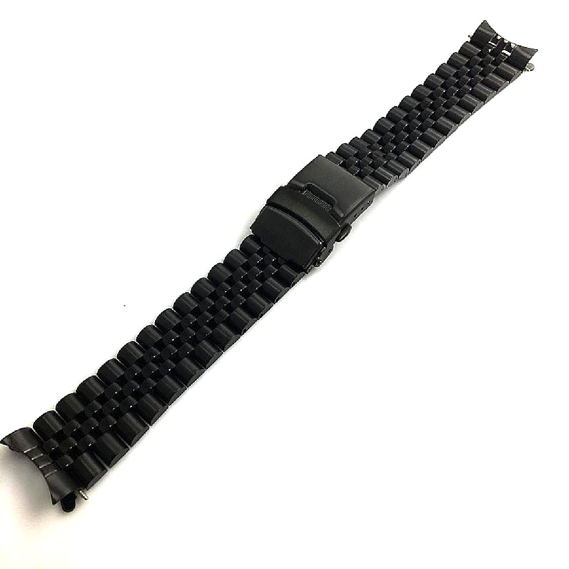Relic Compatible Metal Steel Jubilee Style Black Curved End Watch Band ...