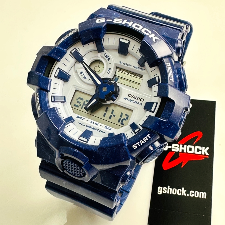 Casio G-Shock Blue Analog Digital Watch GA700BWP-2A