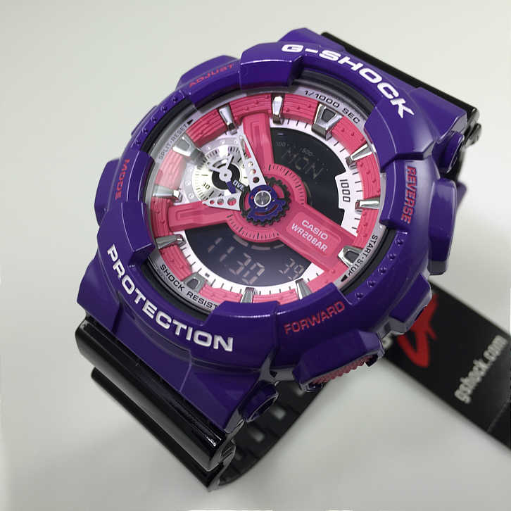 Casio G-Shock Digital Analog Purple Black Watch GA110NC-6A