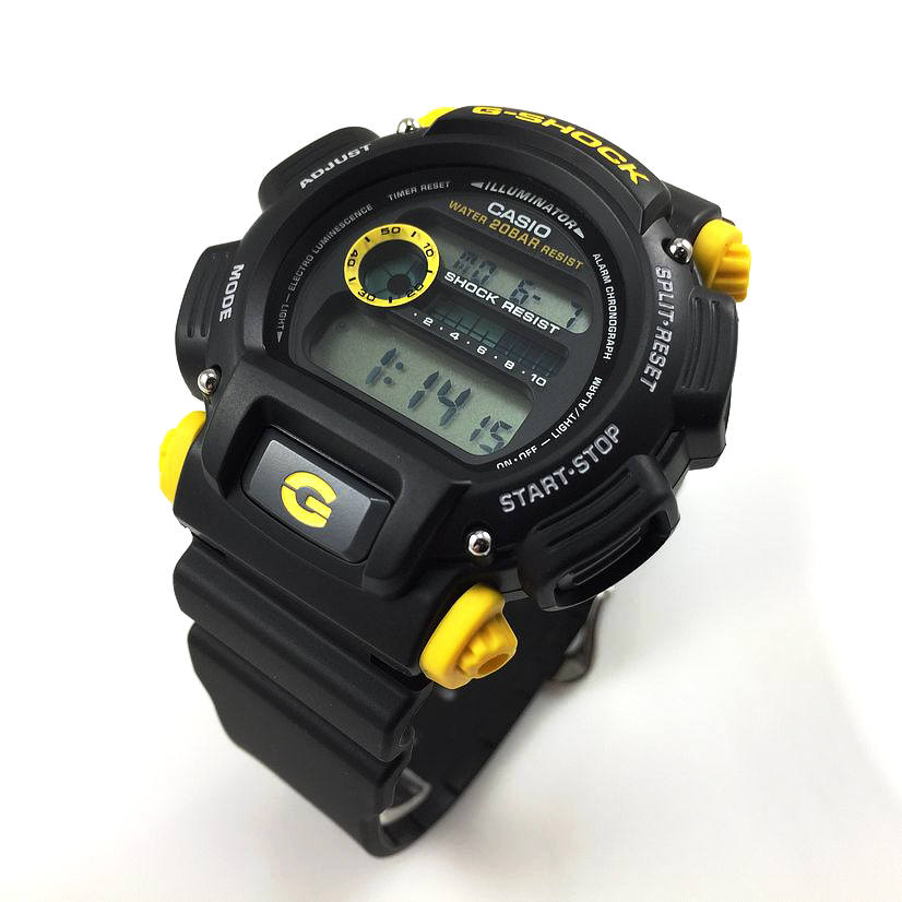 Casio G-Shock Digital Sports Black and Yellow Watch DW9052-1C9