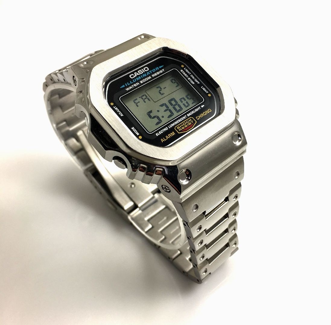 Casio G-Shock DW5600 Mod Steel Bezel Bracelet 5600 Full Metal Custom ...