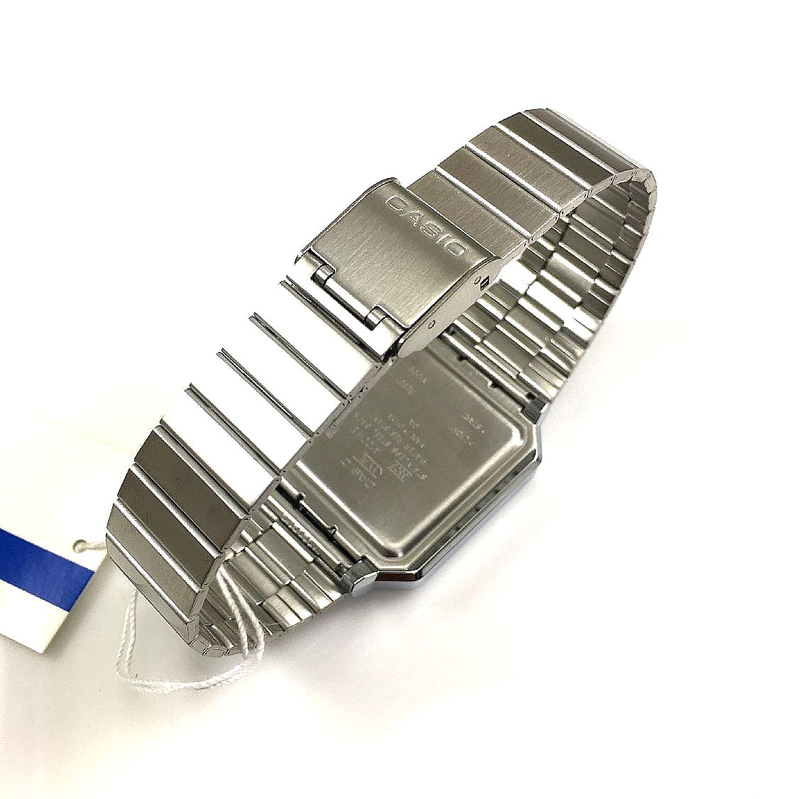 Casio Vintage Collection Negative Digital Dial Steel Band Watch A100WE-7B