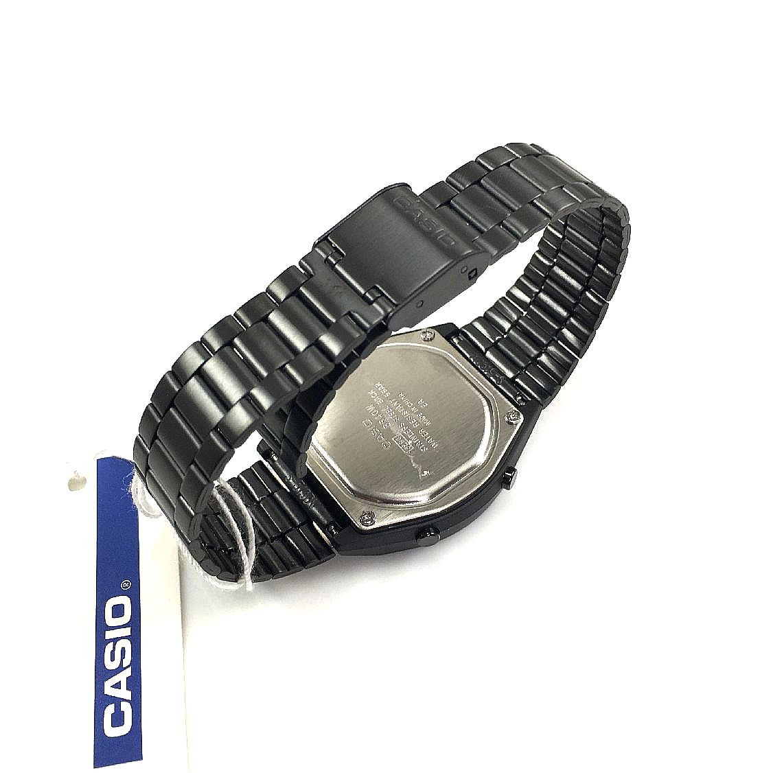 Casio Vintage Retro Collection Digital Dial and Black Steel Strap Watch B640WB-1B