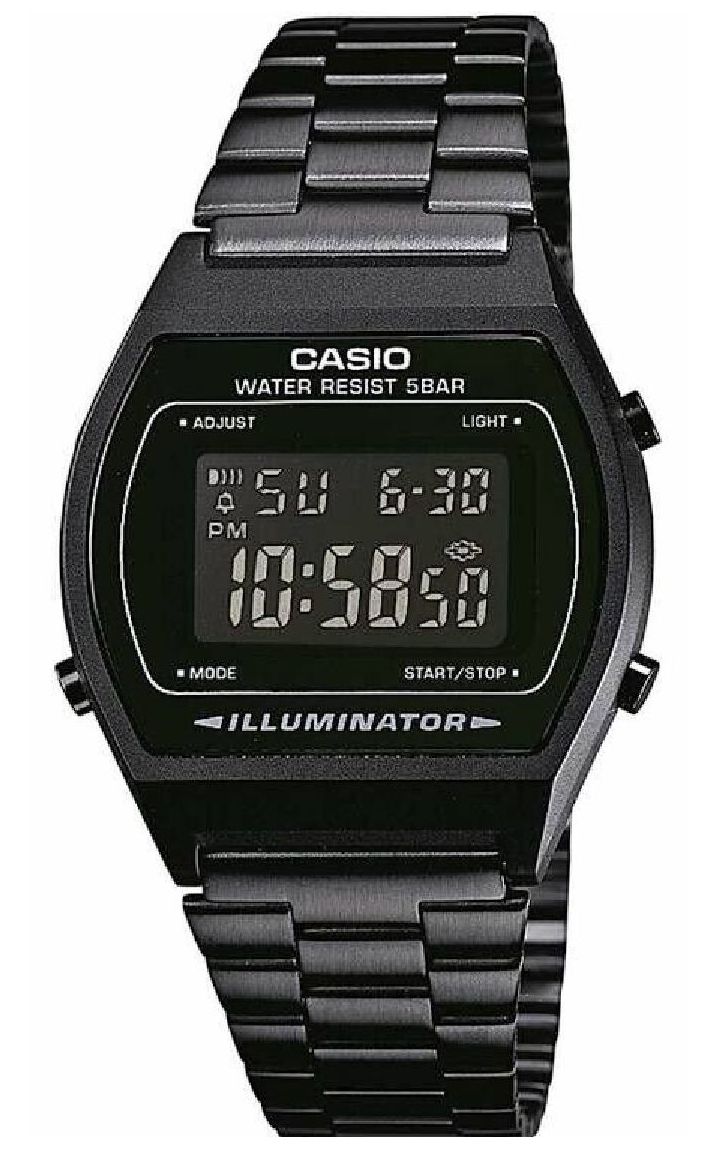 Casio Vintage Retro Collection Digital Dial and Black Steel Strap Watch B640WB-1B
