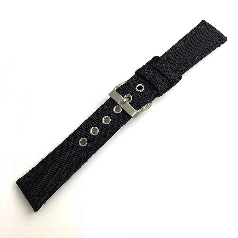 Omega Compatible Black Military Style Nylon Strap 22mm Replacement ...