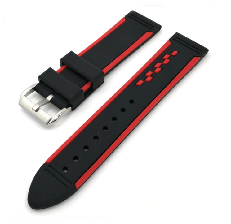 Citizen Compatible Black & Red Racing Style Silicone Replacement Watch ...