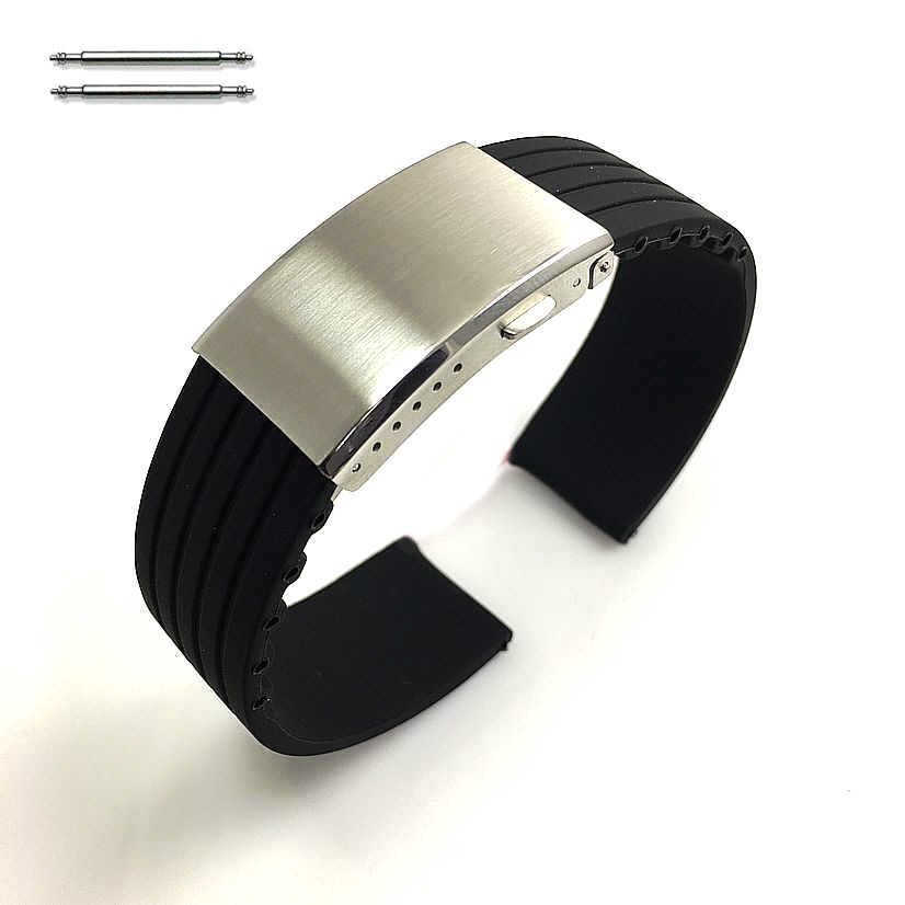 Citizen Compatible Black Silicone Rubber Strap Replacement Watch Band ...