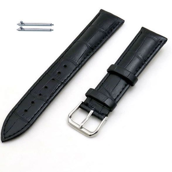 Coach Compatible Black Elegant Croco Genuine Leather Replacement Watch ...