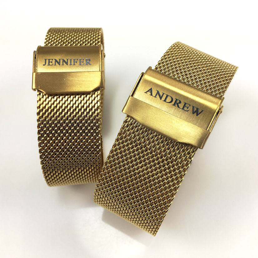 Steel Metal Adjustable Mesh Bracelet 18mm Watch Band Double Lock Clasp ...