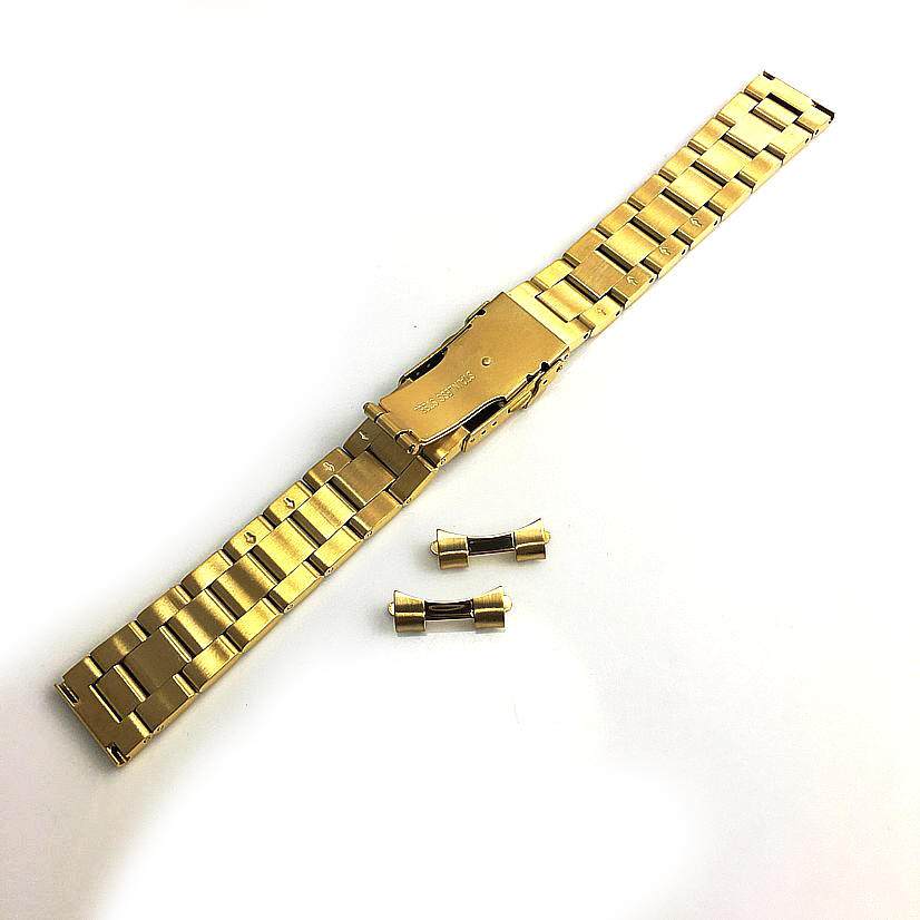 Fossil Compatible Gold Tone Brushed Metal Steel Curved End Watch Band #7008