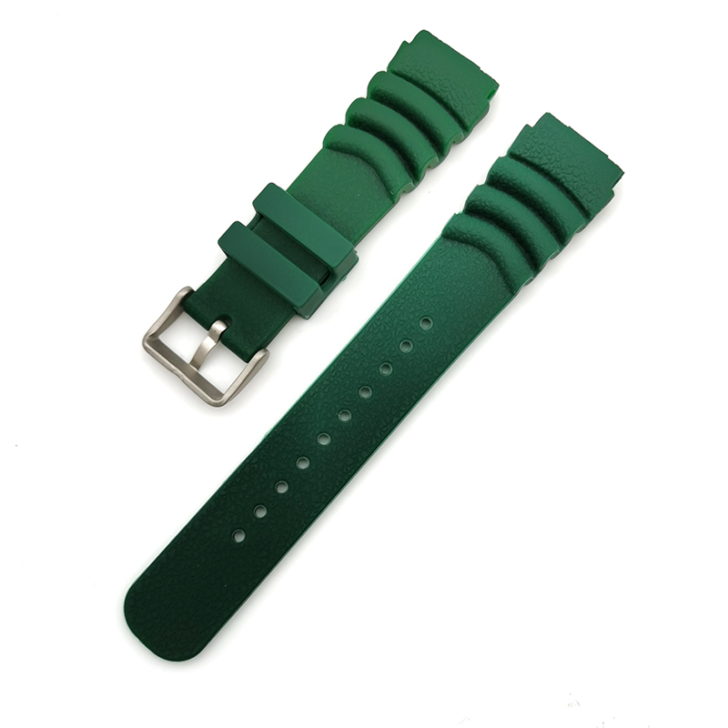 Green Rubber Diver's Watch Band #4502-22